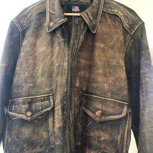 US Wings | Jackets & Coats | Brown Leather Vintage Us Wings Jacket ...